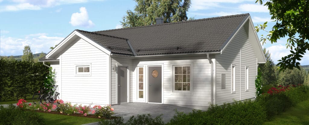 Bygg enplanshus i vinkel – Smart planlösning & garage | LB-Hus