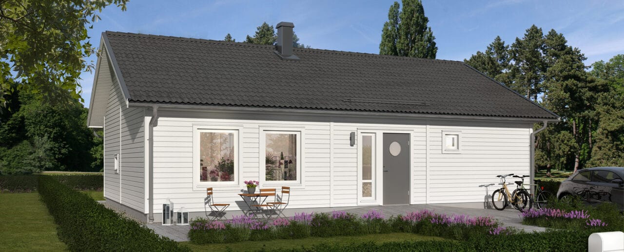 Bygg enplanshus i vinkel – Smart planlösning & garage | LB-Hus