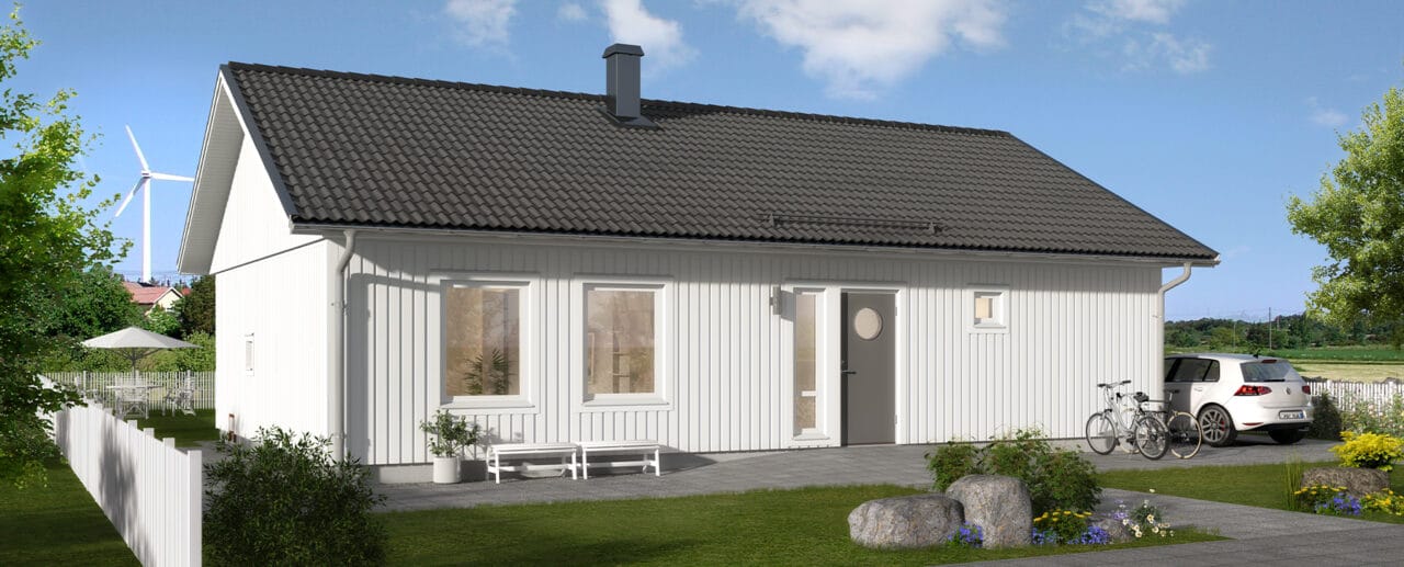 Bygg enplanshus i vinkel – Smart planlösning & garage | LB-Hus